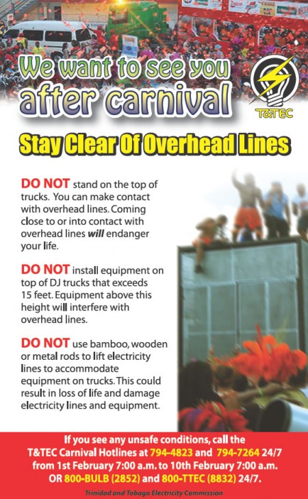 Carnival Caution – Trinidad and Tobago Electricity Commission